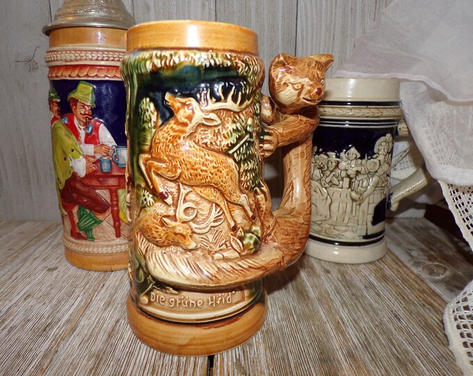 Stein Mugs, German Stein Dertrunk Sei Klar, Dein Lieb Sei Rar, German ...