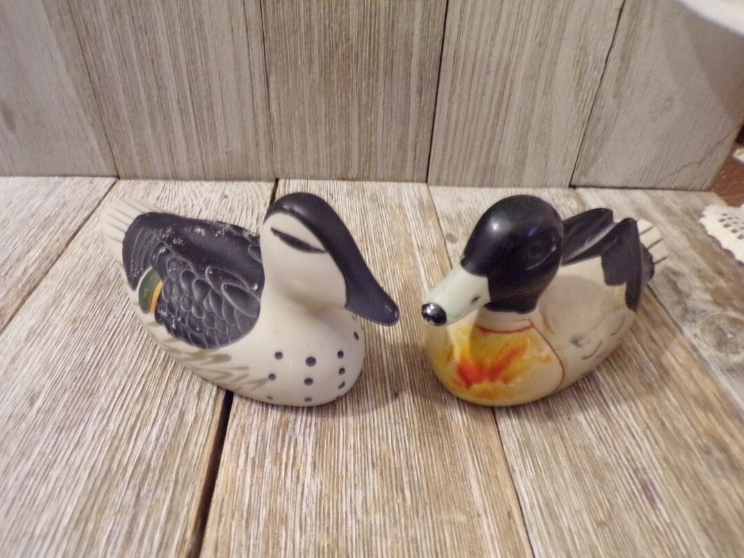 Pair of Duck Figurine, Vintage Office Decor, Men Cave Decor, Prop, Wild ...