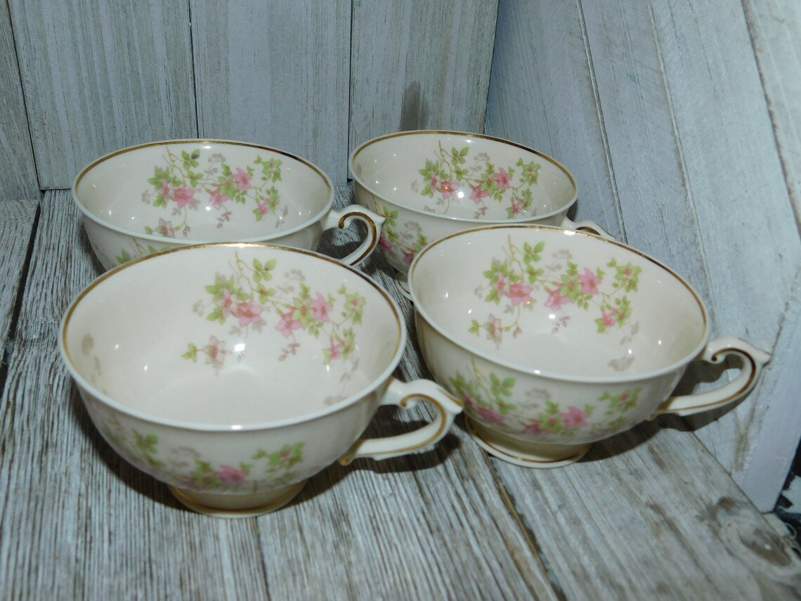 Vintage Light Pink Tea Cups Set of 4 Vintage China Tea Cups - Etsy