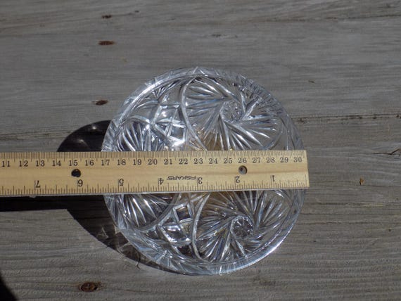 Jar Lid, Powder Puff Jar Lid, Glass Brass lid, Cut Gl… - Gem