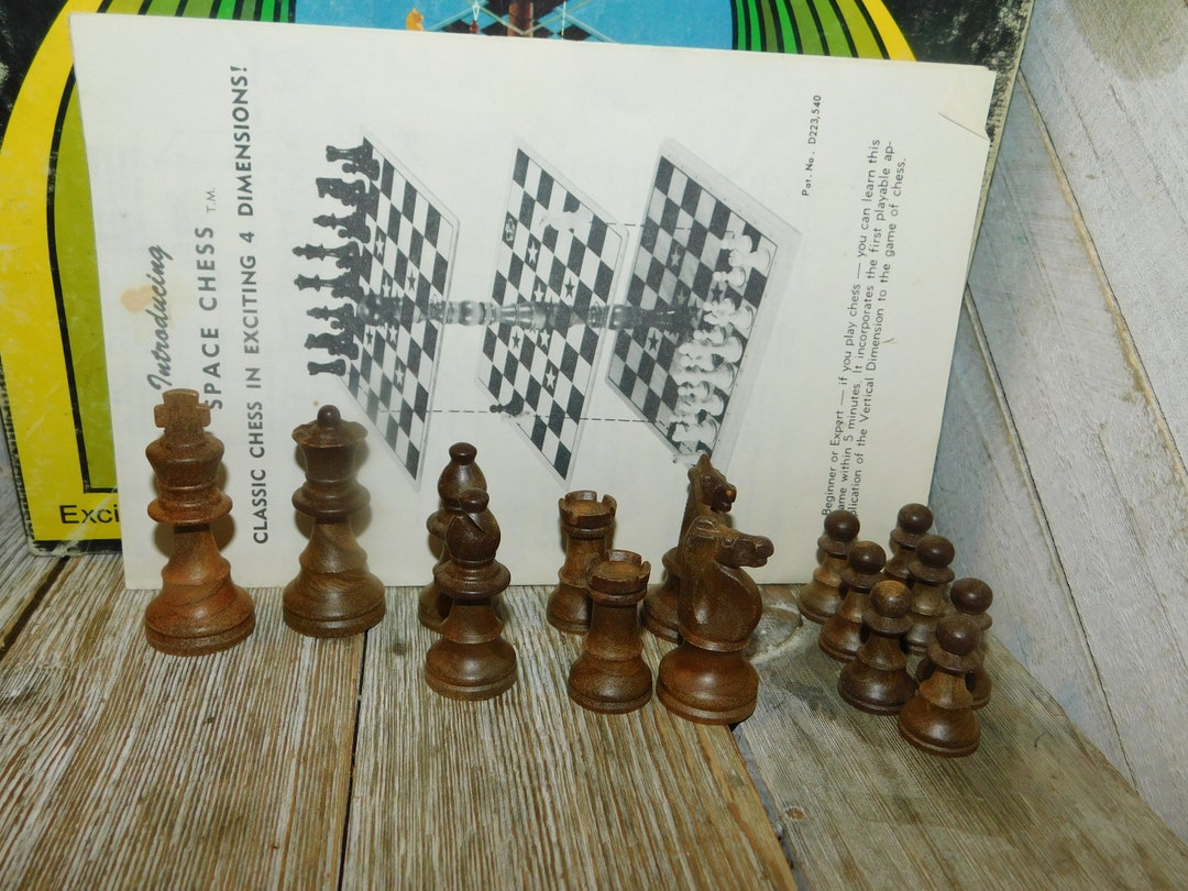 Vintage Space Chess Wood Game Board Pieces ONLY, GAME PARTS, Vintage ...