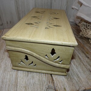 Hinged Cut Out Design Box, Vintage Wood Box, Cut Wood Box, Storage ...