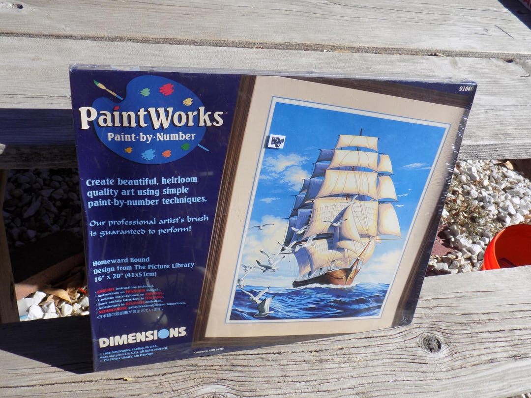 Dimensions Paint Works Homeward Bound 91040 Paint by Number Kit, Crafts ...