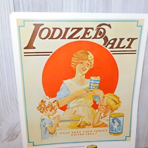 Iodized Salt Add Advertisements Reproduction, # 2 Vintage Kitchen Decor ...