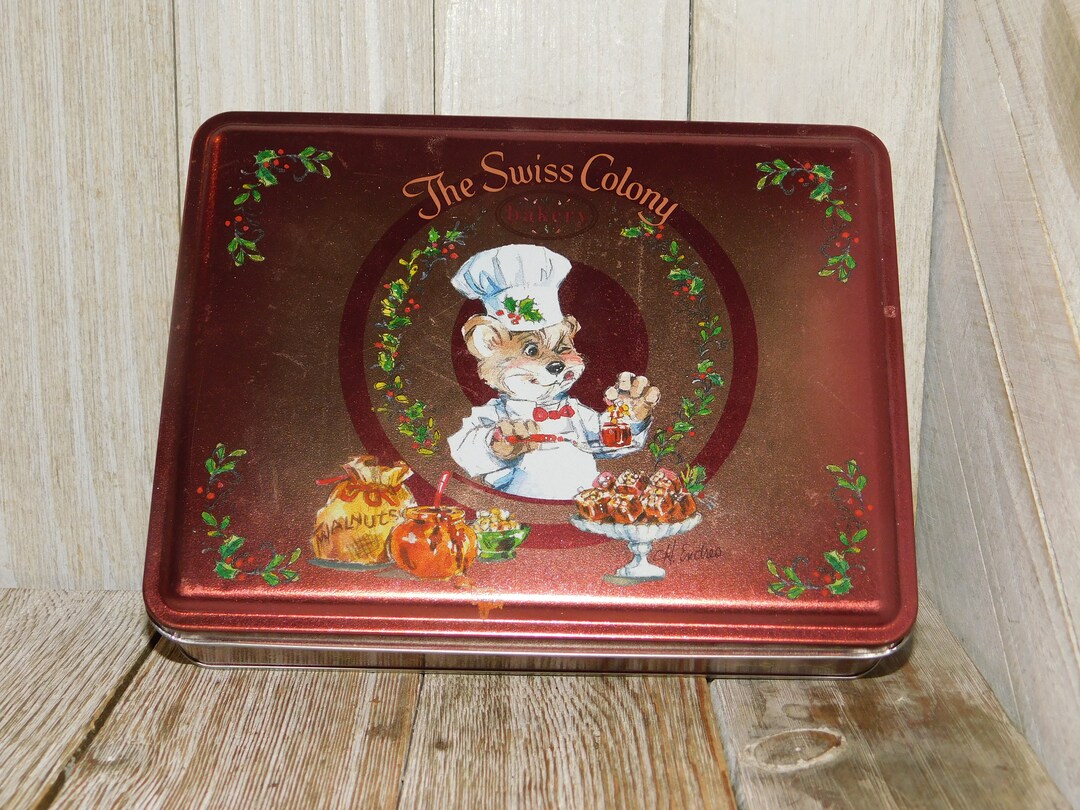 The Swiss Colony Tin Box Baker Mouse Tin Can, Vintage Tin Can, Vintage ...