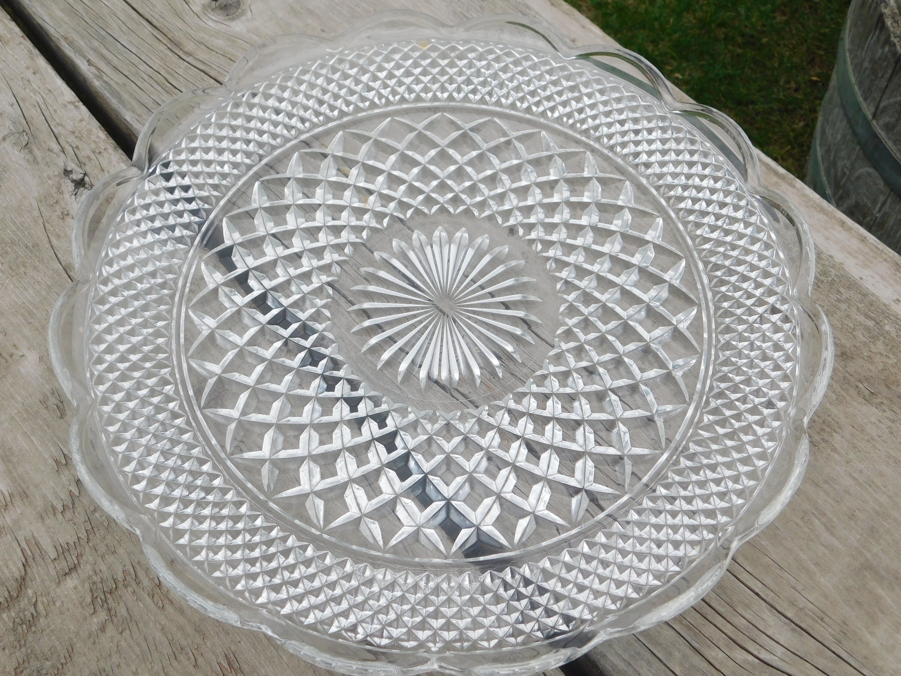 Dining & Serving Crystal Serving Platter Fancy Bowl Holiday Table **D ...