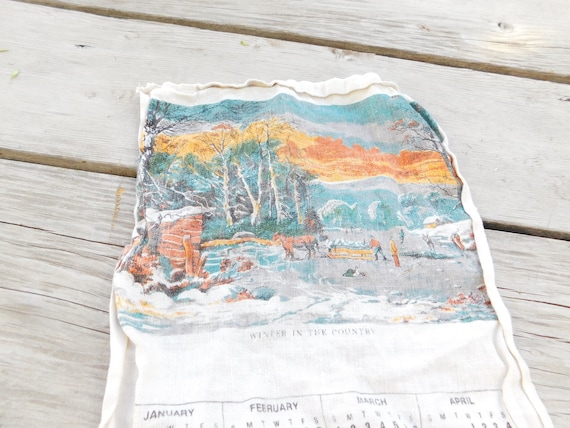 Vtg Cloth Calendar Vintage Home Decor Kitchen Decor Country | Etsy