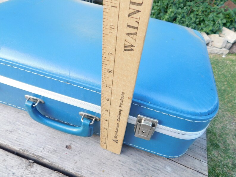 Vtg Blue Hard Shell Small Suit Case Accessory Suit Case - Etsy