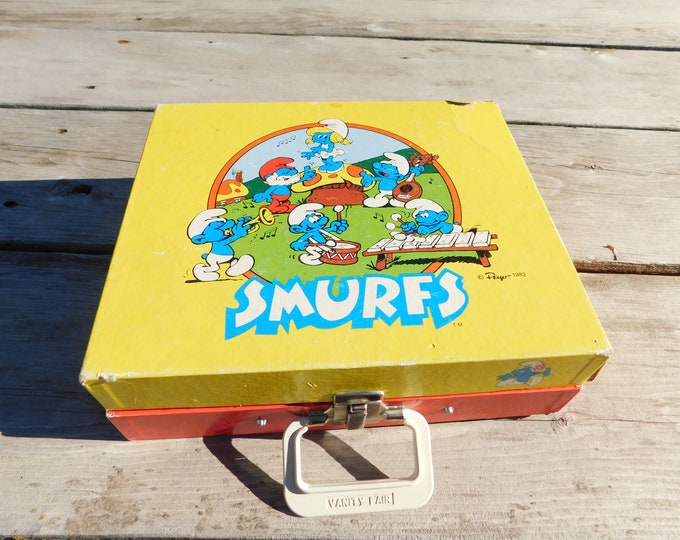 Vintage Smurf Record Player 1982, Portable 33/77 Records, Vintage ...