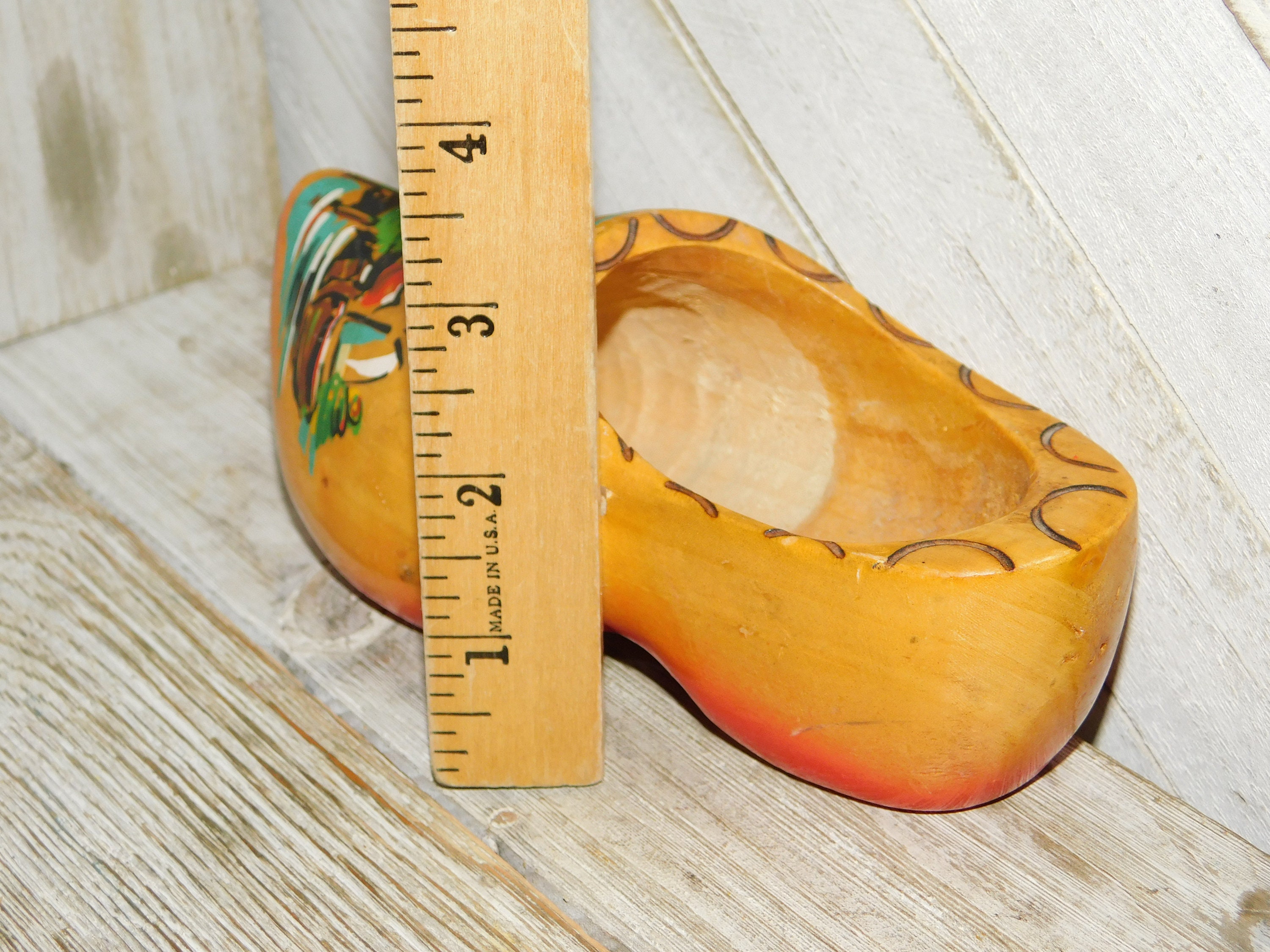 Hand painted Wooden Dutch Shoe Wood shoe Vintage Dutch Shoe | Etsy