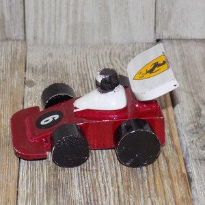 RACE CAR Toy Red White, Black Vintage Toys, Vtg Toy Car, Cake Topper ...