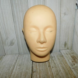 Vtg Training Head Rubber Cosmetology Mannequin Form Face Head, Rubber ...