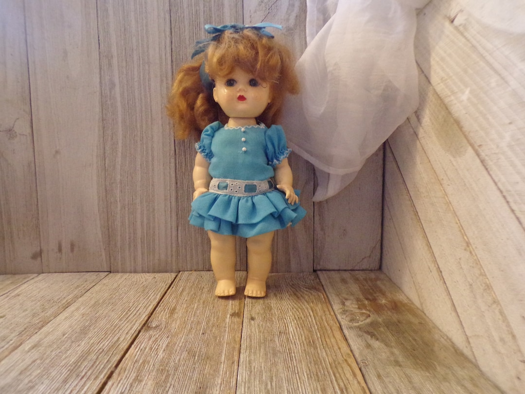 Vtg Little Doll in Blue Dress, Sleepy Eye Doll, Antique Doll, Memories ...