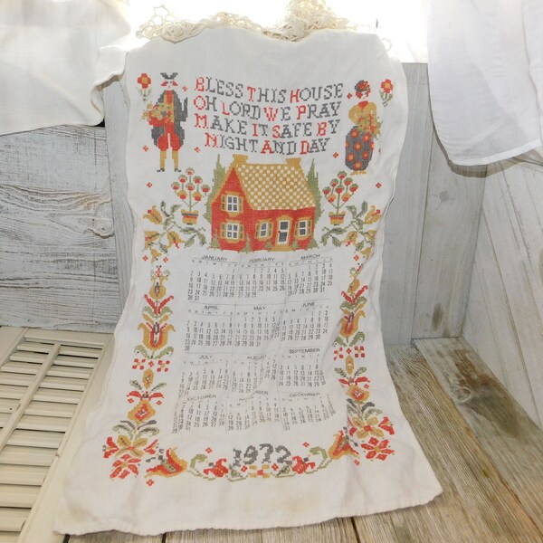 Vintage 1972 Hanging Cloth Calendars - Etsy