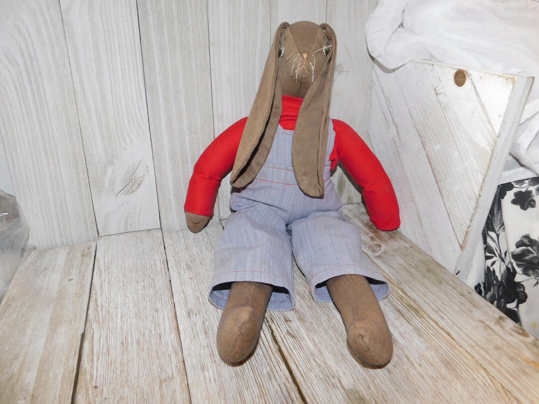 Vintage Stuffed Rabbit Doll, Vintage Rabbit, Vintage Bunny, Rag Bunny ...