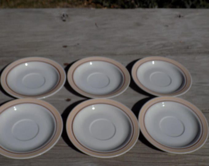 Saucers 6, Peach White Saucer, Have WEAR, Vintage Dishes, Kitchen ...