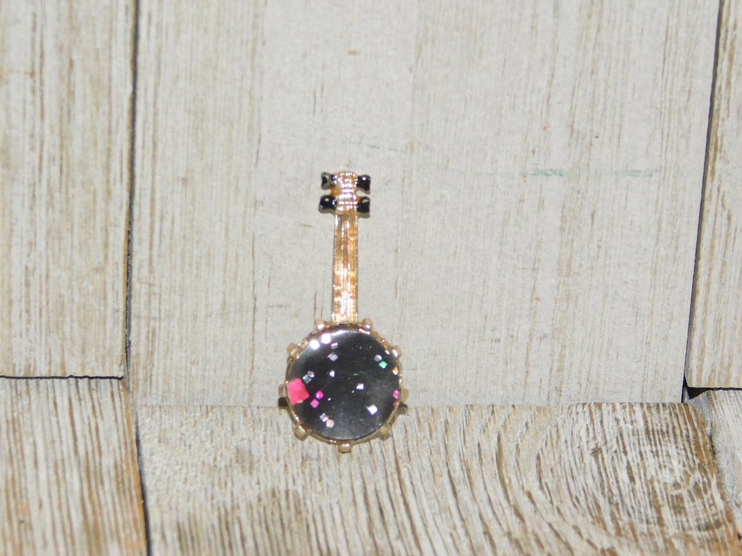 BROOCH BANJO Vintage Multi Color Pin, Funky Banjo Brooch, Vintage Pin ...