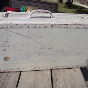 Trunk Rustic Worn Weathered OLD Trunk Military Trunk Repainted Coffee ...