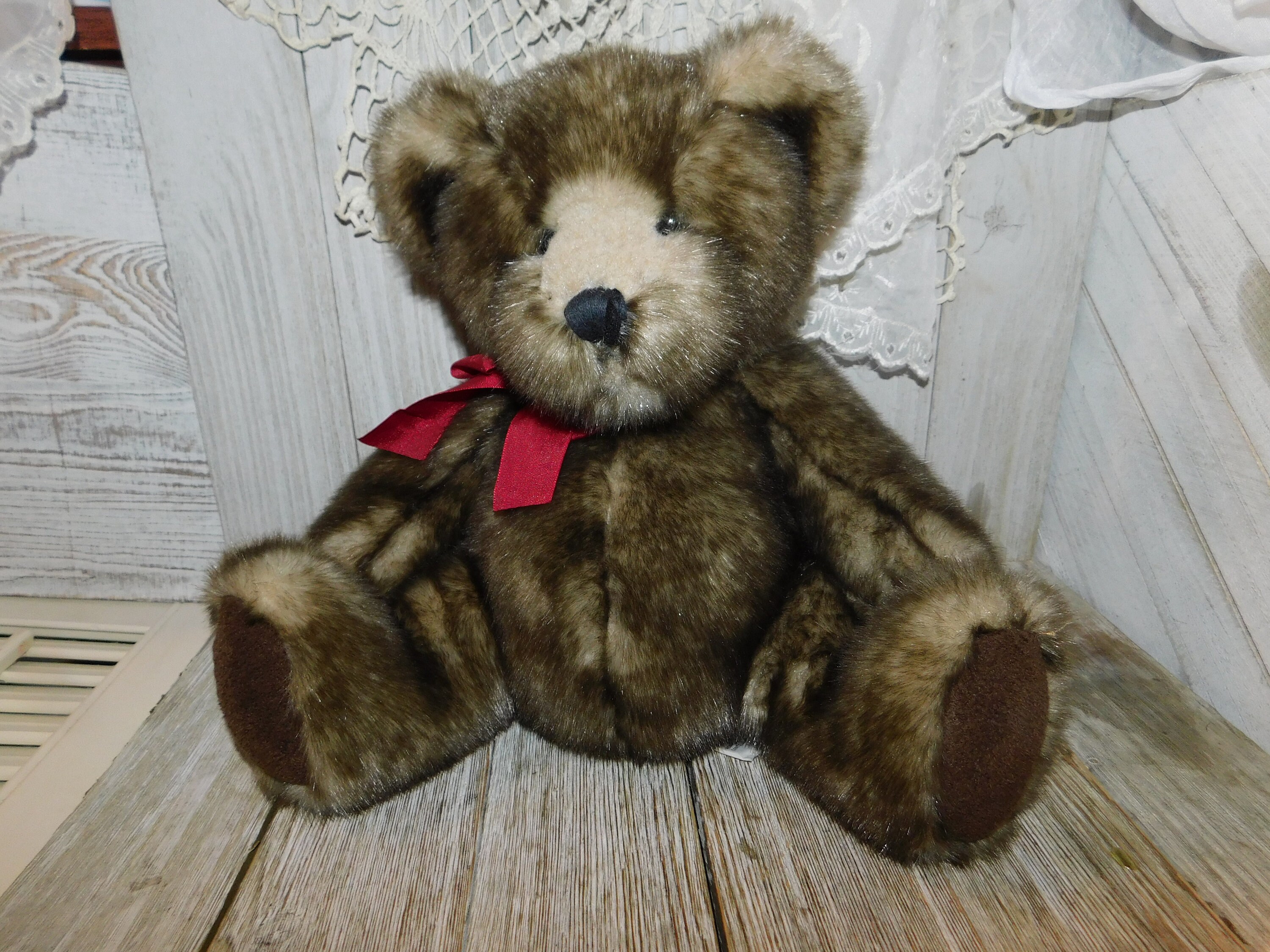 Danny Teddy Bear Plush Russ Berrie Furry Bear Vintage Stuffed Bearvtg ...