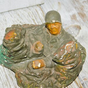 Vintage Clay Army Soldier Military Man Rocks Vtg Clay - Etsy