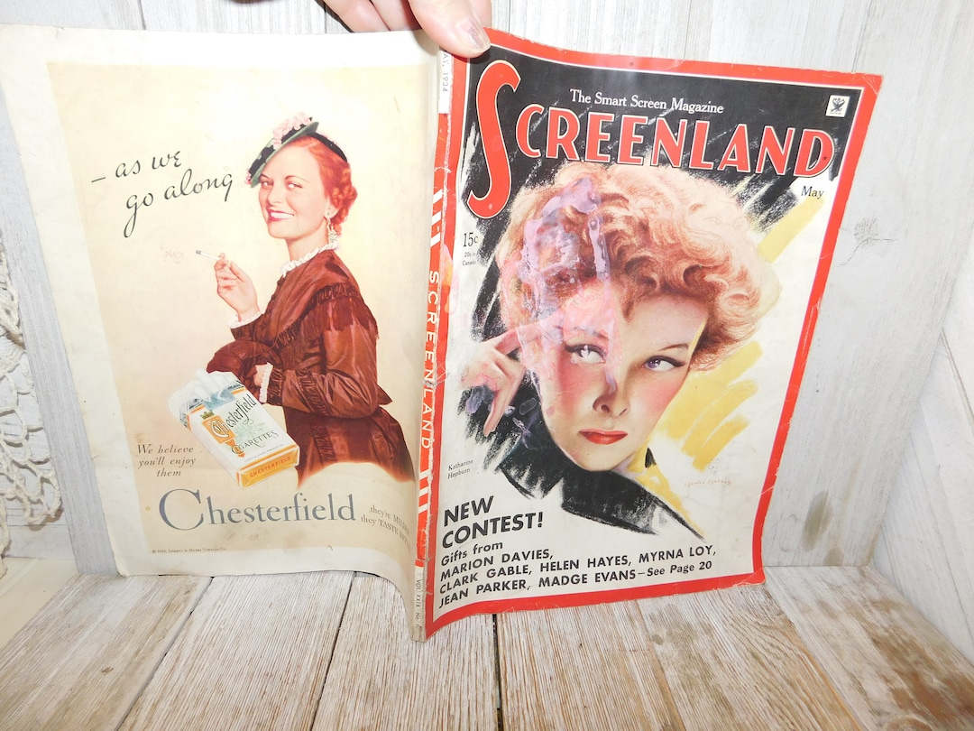 Vintage the Screenland Magazine May 1934 Katharine Hepburn - Etsy
