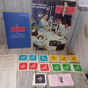 Intern Game 1980 PIECES ONLY, Doctor Game, Replacement Pieces, Crafts ...
