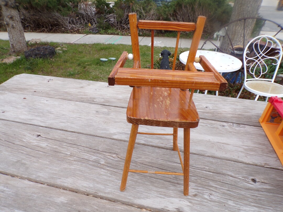 Small Doll Highchair, Wood Doll Highchair, Vtg Doll Furniture, Vtg Toys ...