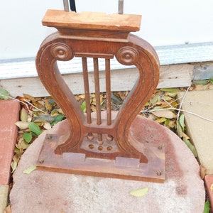 Vintage Harp Table Piece, Repurpose Table Piece, Harp Wood Piece, Craft ...