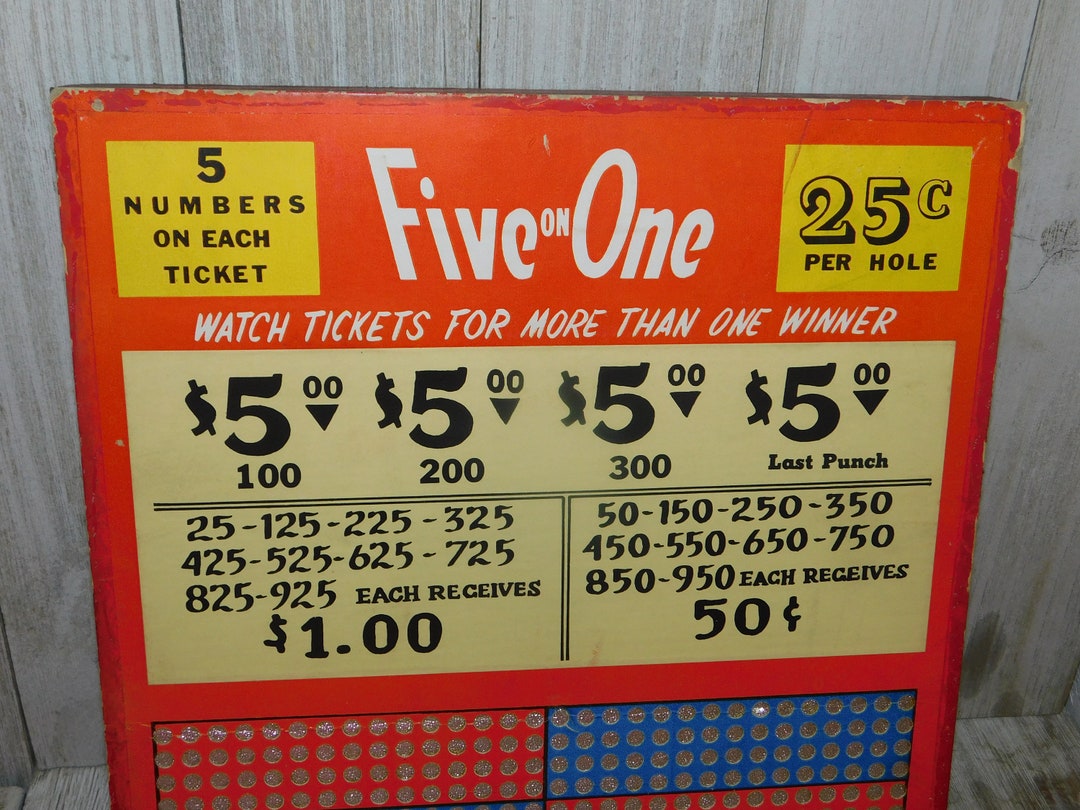 Punch Board Five One, 25 Cents, Made in the USA, Un Punched Board ...