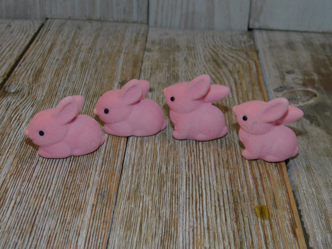 Flocked Pink Bunnies, Bunny, Rabbits, Spring, Fuzzy Bunnies, Childhood ...