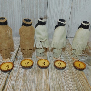 Vintage Small Indian Doll, Wood Hand Crafted Dolls YOUR CHOICE ...