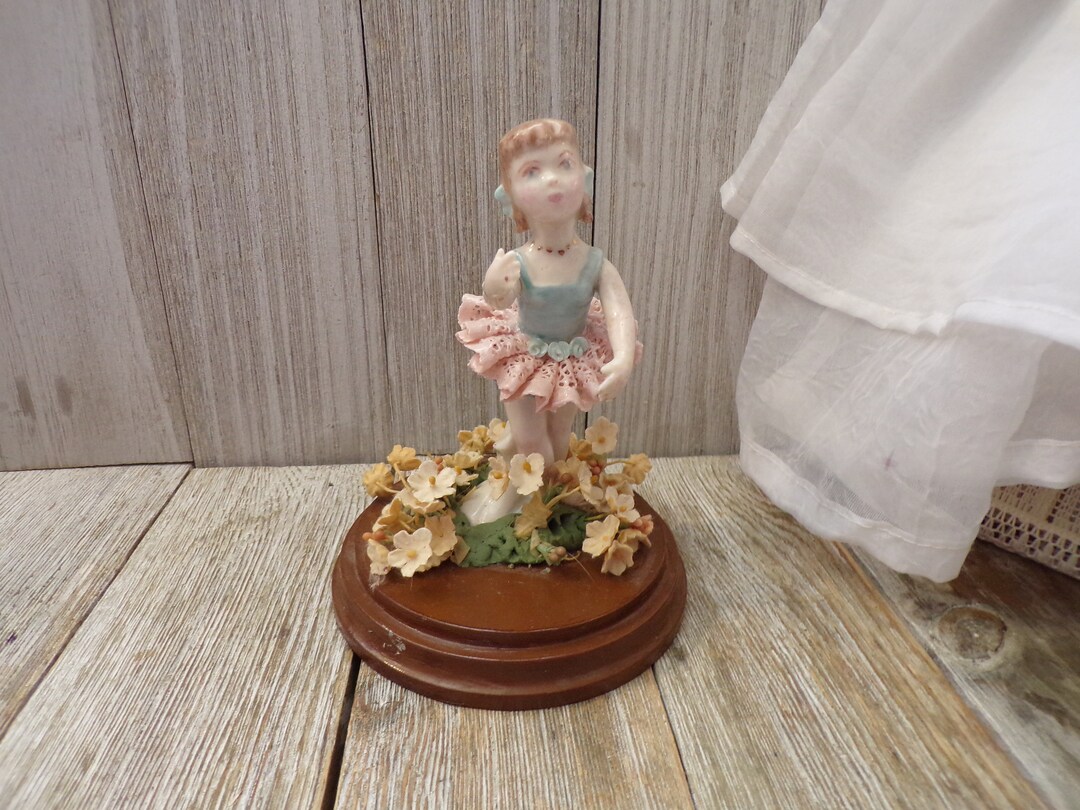 Lace Ballet Girl Dancer, Chalk Ware Dancer, Vtg Ballet Girl Figurine ...