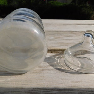 Vintage Glass Jar, Vintage Jar, Curved Clear Jar, Kitchen Jar, Vintage ...