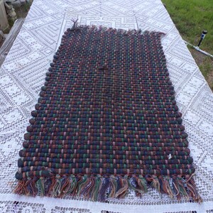 Vtg Multi Blue Color Rag Rug, Vtg Rag Rug, Cloth Rug, Vtg Home Decor ...