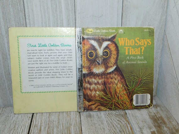 Who Says That A First Book of Animal Sounds Owl Little | Etsy