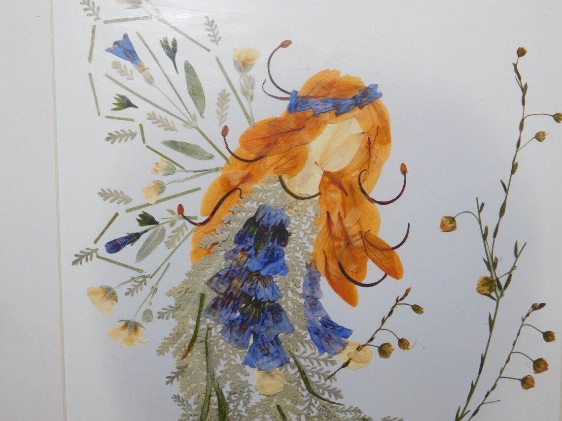 Vtg Beautiful Lady Pictures Made of Flowers Flower Art - Etsy