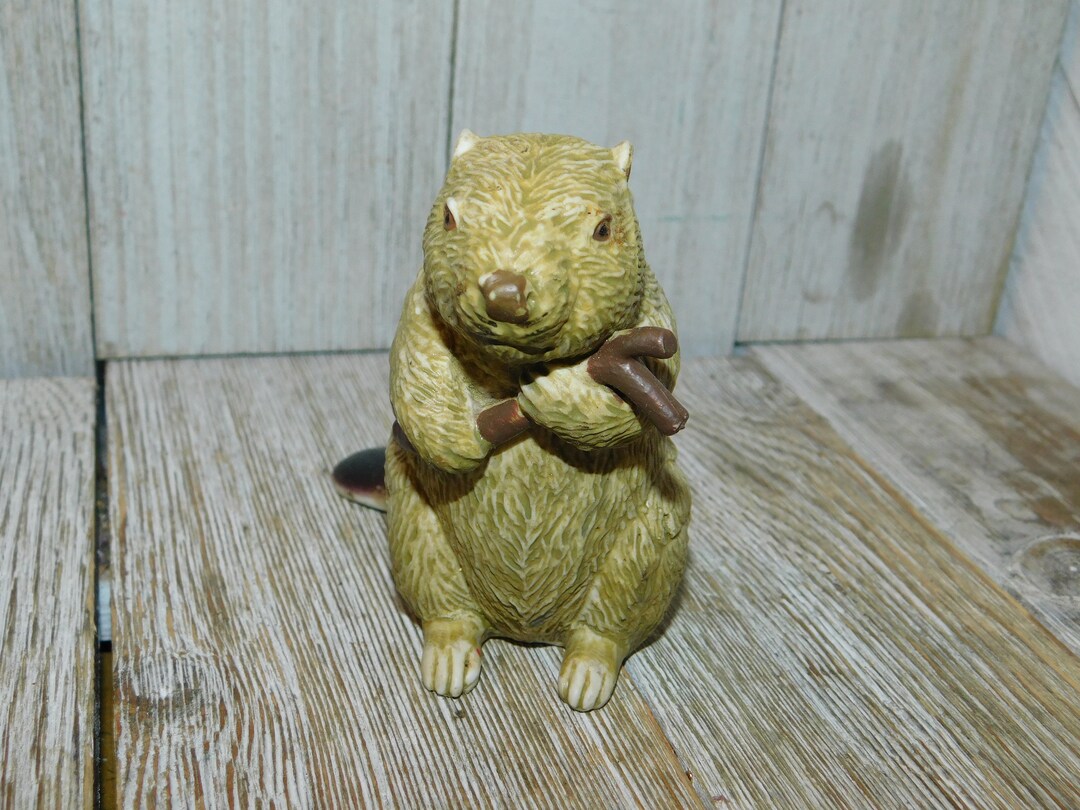 Plastic Beaver, Large Rubber Toy Beaver, Vintage, Zoo Animals, Toy Wild ...