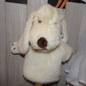 Applause Puppet Dog, Push Dog Puppet, Stuffed Dog Puppet, White Puppy ...