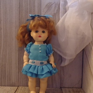 Vtg Little Doll in Blue Dress, Sleepy Eye Doll, Antique Doll, Memories ...
