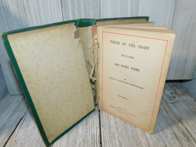 Antique Long Fellow Book 1800s. Voices of the Night Ballads - Etsy