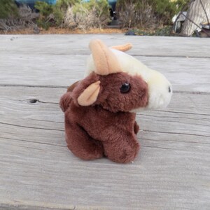 Russ Bull, Cow Stuffed Toy, Miniature Animal 5 in Bull, Plush Bull ...