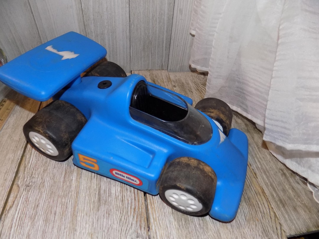 LITTLE TIKES Blue Indy Grand Prix #2 Sturdy Heavy Toy Race Car Dinty ...