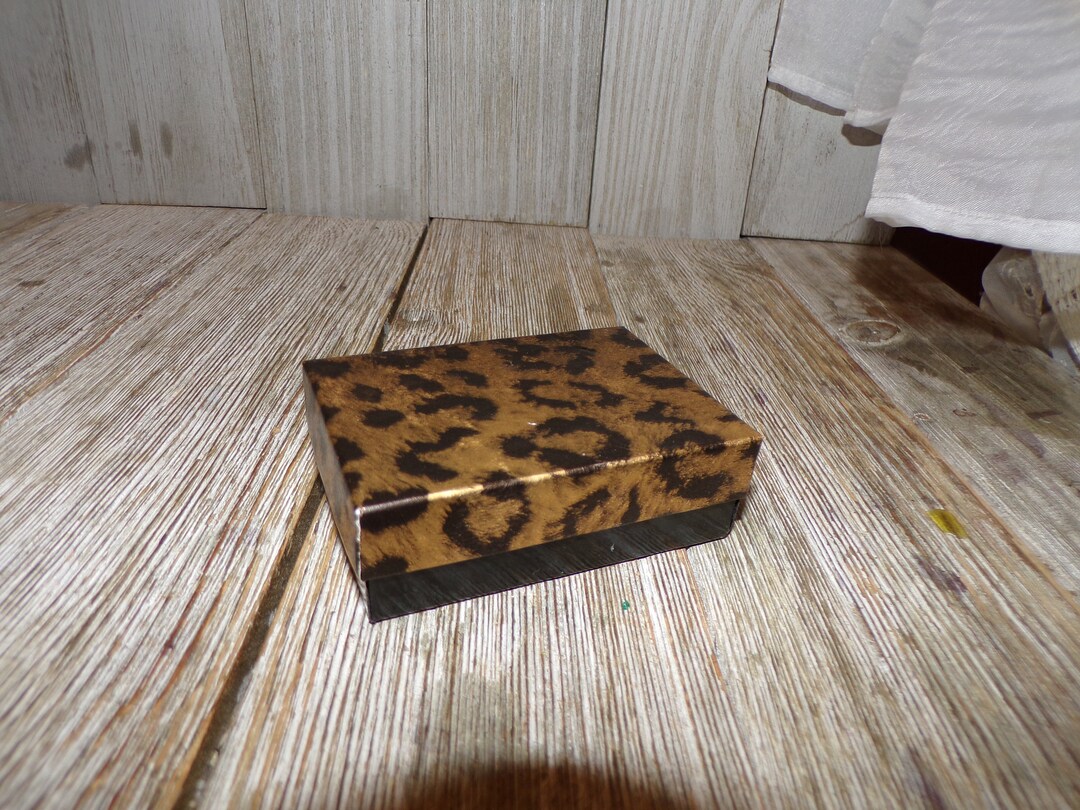 BOX Vtg Small Box, Jewelry Box Leopard Print, Small Gift Box, Storage ...