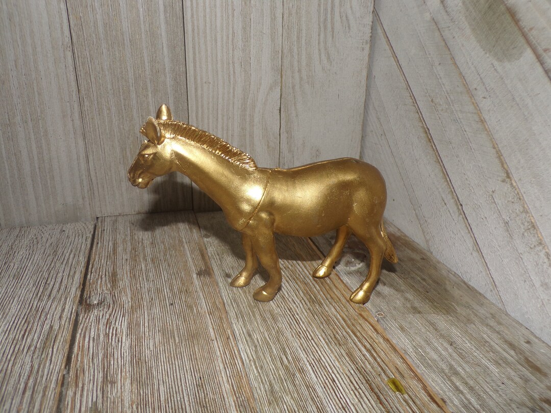Vintage Gold Rubber Horse Rubber Small Horse, Rubber Animals, Vintage ...