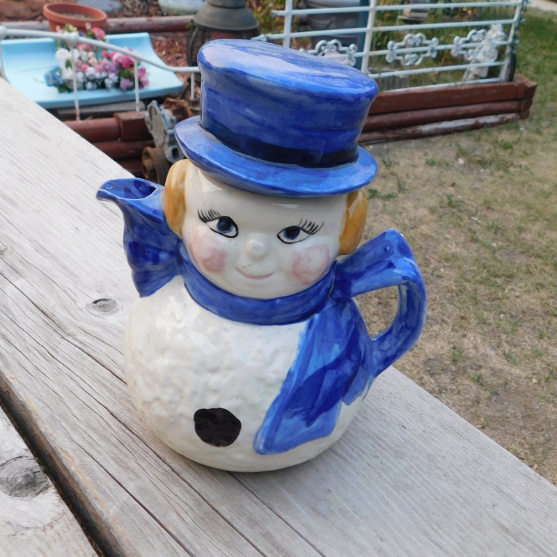 Snowman Teapot - Etsy