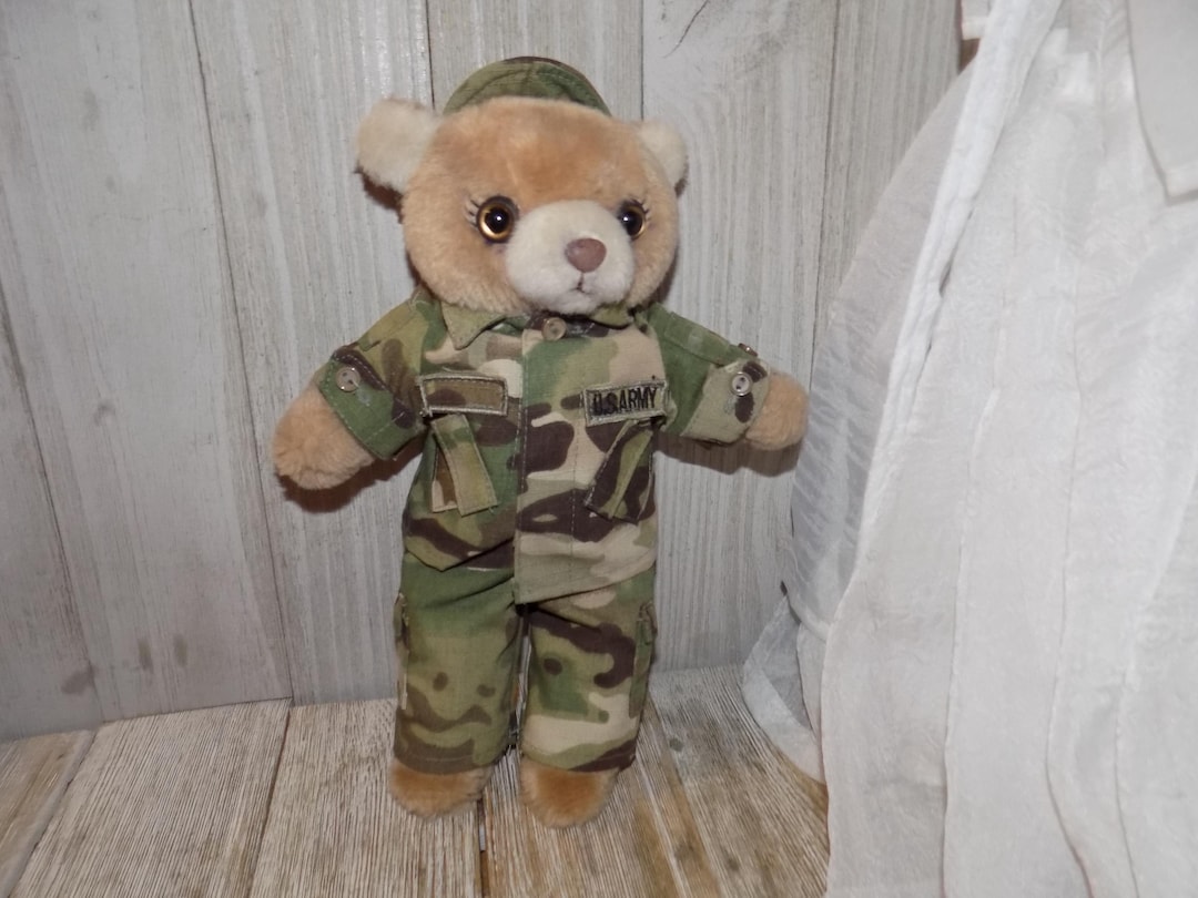 Army Bear, Military Bear, Small Bear, Vtg Stuffed Animals, Vtg Plush ...
