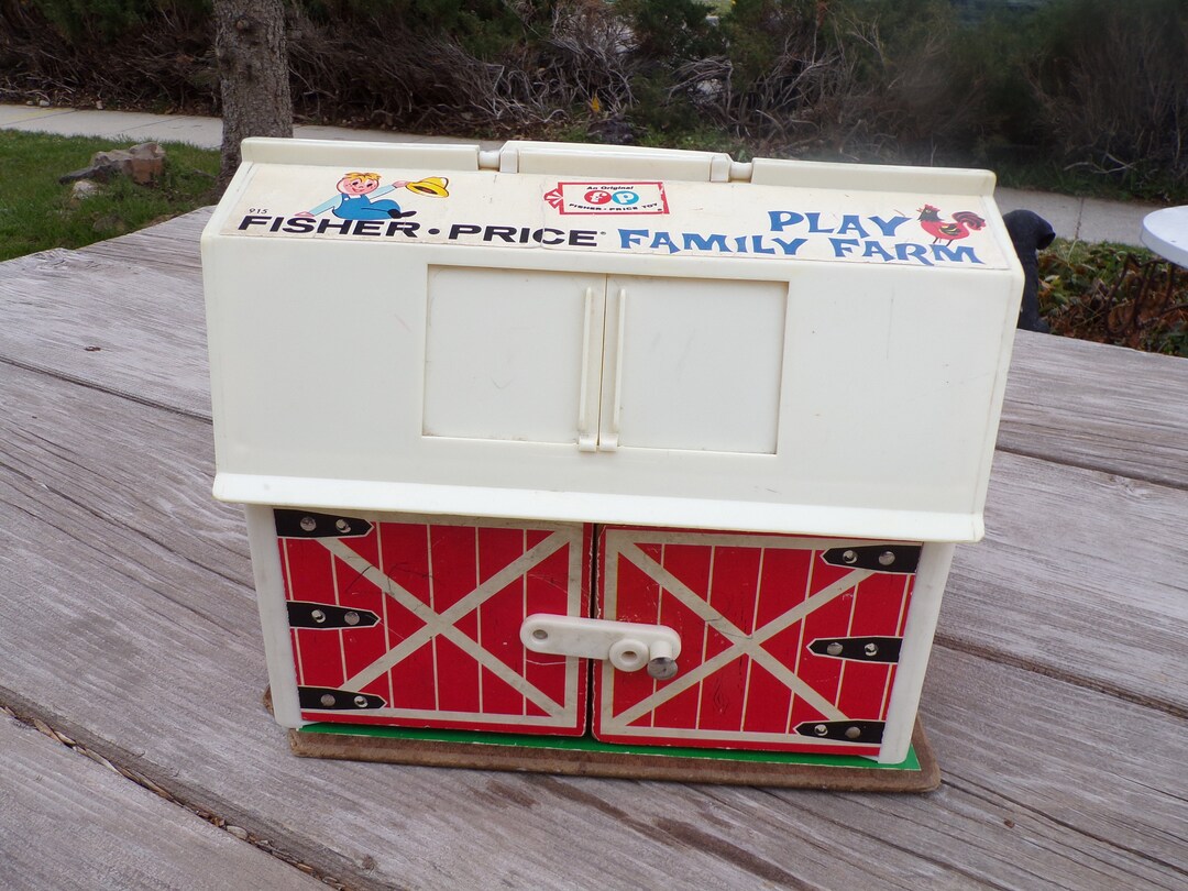 Vtg Little People Barn W Door Moos, Vintage Toy Barn, FP Little People ...