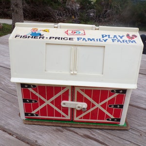 Vtg Little People Barn W Door Moos, Vintage Toy Barn, FP Little People ...