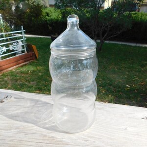Vintage Glass Jar, Vintage Jar, Curved Clear Jar, Kitchen Jar, Vintage ...