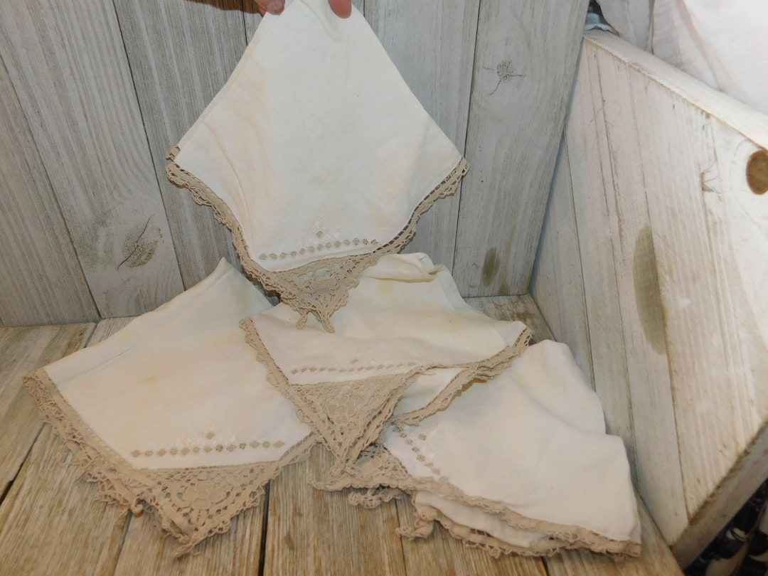 Vintage off White Napkins, Set of 4, Vintage Tableware Wedding Vintage ...